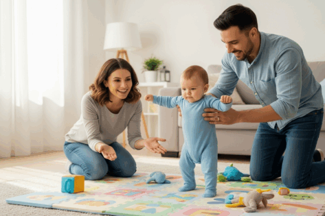 Développement moteur bébé : accompagner ses premiers pas et la marche